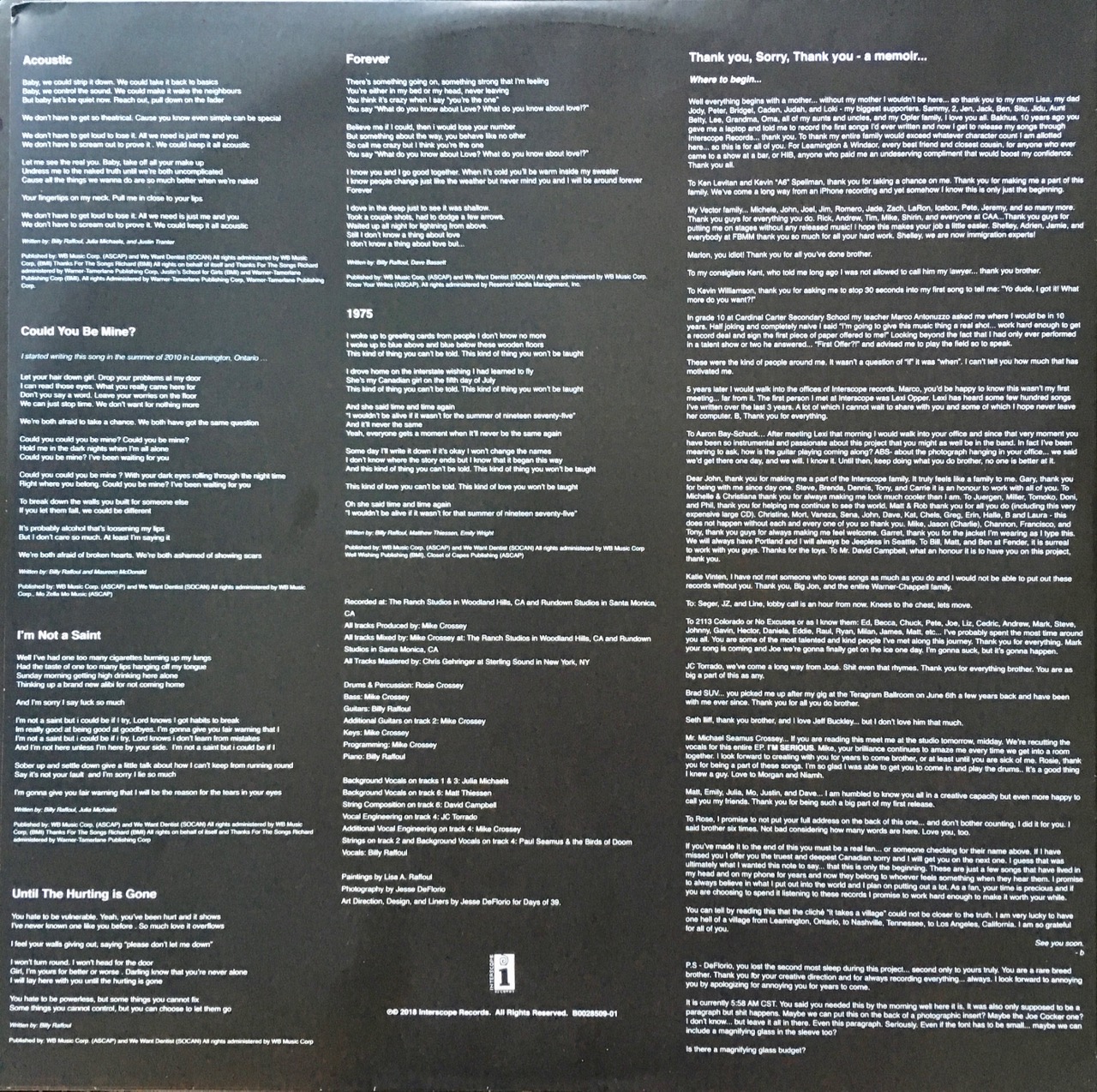 Billy Raffoul – 1975 E.P. – Album Review – 2 Loud 2 Old Music