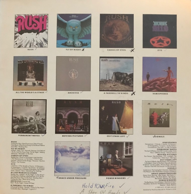Rush – ‘Power Windows Tour 1985-1986’ – Tour Book – 2 Loud 2 Old Music
