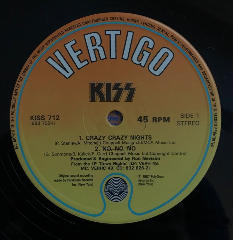 Kiss – “Crazy Crazy Nights” (1987) – 12″ Single (Bonus Edition) – (The ...