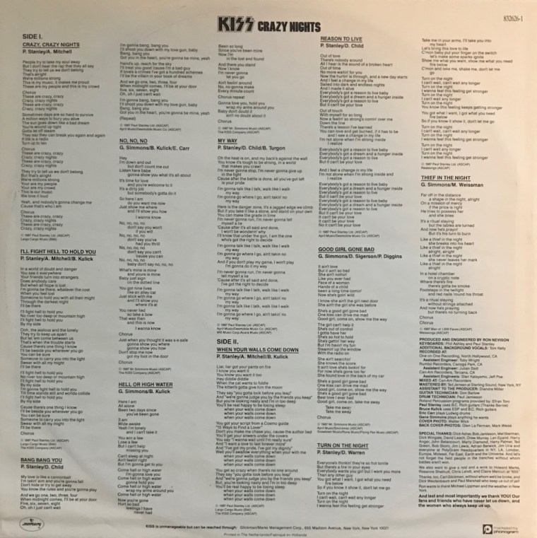 Kiss – ‘Crazy Nights’ (1987) – Album Review (The Kiss Review Series – 2 ...