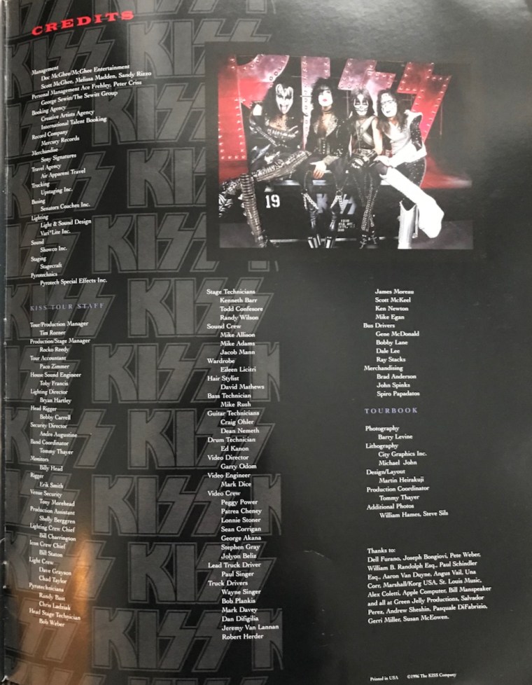 Kiss – Alive / Worldwide Tour (1996-1997) – Tour Book – 2 Loud 2 Old Music