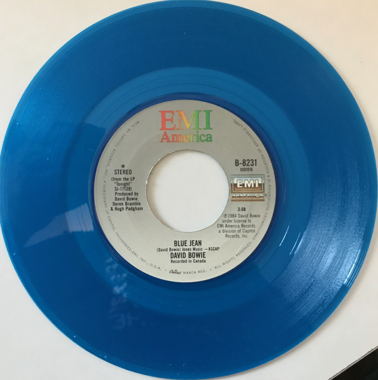 David Bowie – “Blue Jean” (1984) – 45 Single – 2 Loud 2 Old Music