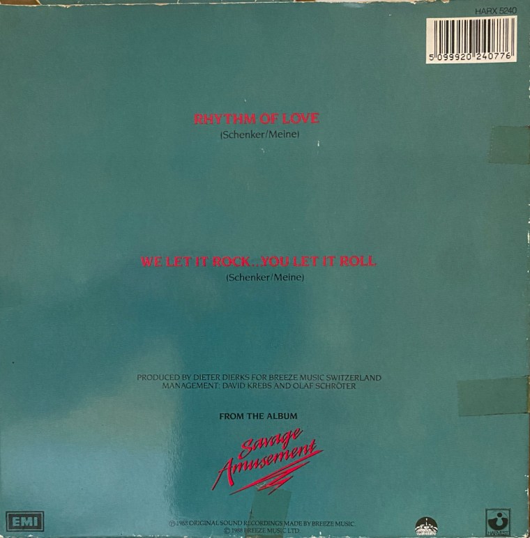 Scorpions – “Rhythm of Love” (1988) – Singles Box Set (The Scorpions ...