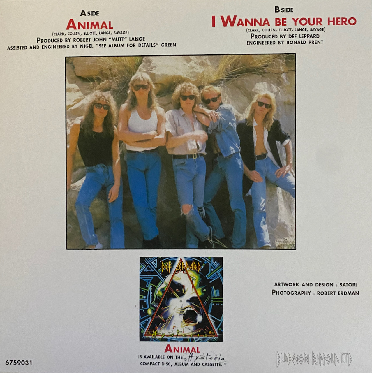 Def Leppard – “Animal” (1987) – 7″ Single (Part 1 of 7) – (The Def ...