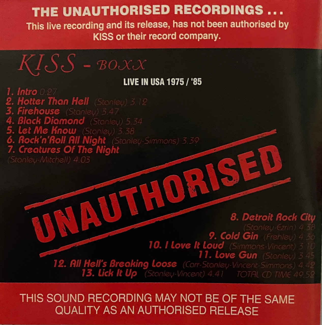 Kiss – Boxx (Vol. 1) (1993) – Album Review (The Kiss Bootleg Series ...