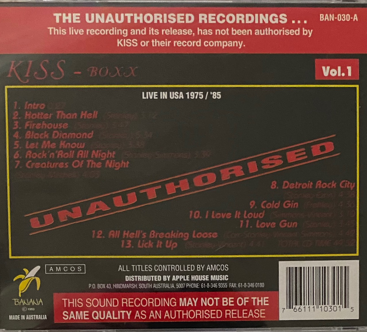 Kiss – Boxx (Vol. 1) (1993) – Album Review (The Kiss Bootleg Series ...